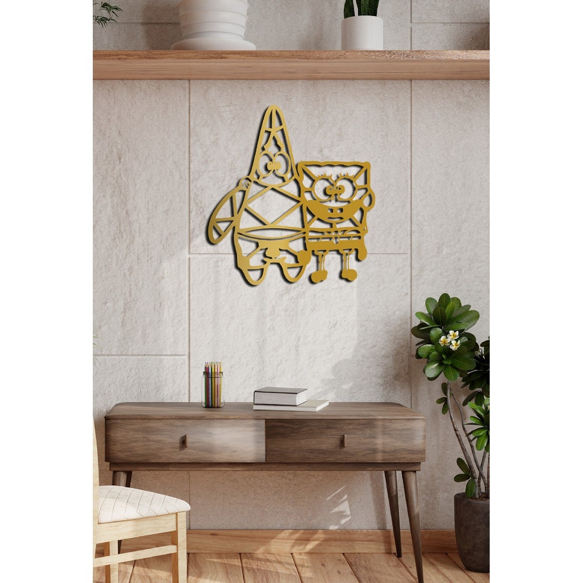 Décoration en Métal Bob l'éponge 1, Métal, Or, EPIKASA | Leroy Merlin