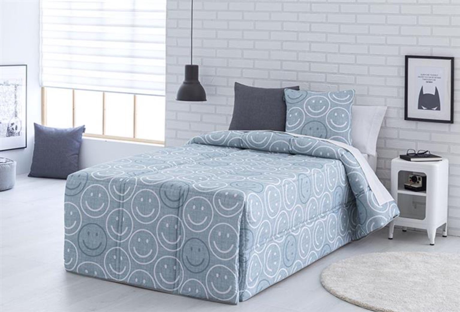 Edredón Conforter Emoji Azul para Cama de 90 cm | Leroy Merlin