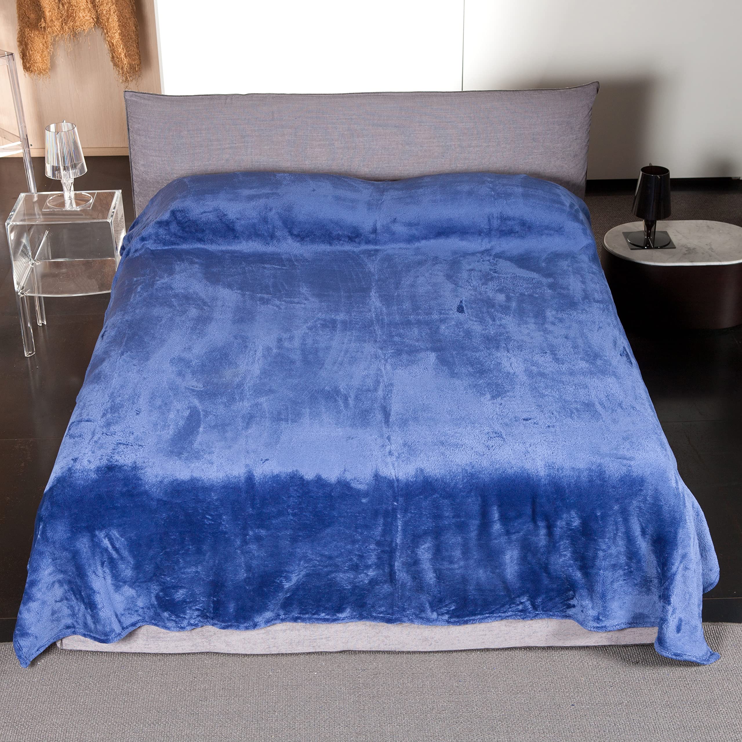 Kanguru - Plaid Matrimoniale, 230x230 cm, Coperta per Letto, Blu ...