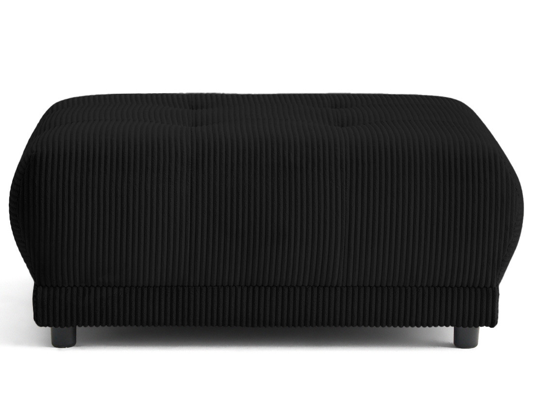 Pouf en velours côtelé 95*95*39 cm noir - AMADORA - Best Mobilier ...