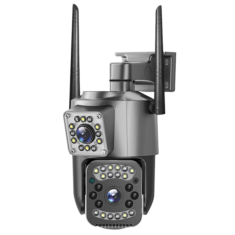 Caméra de surveillance, 4 MP, IP66, double objectif, surveillance ...