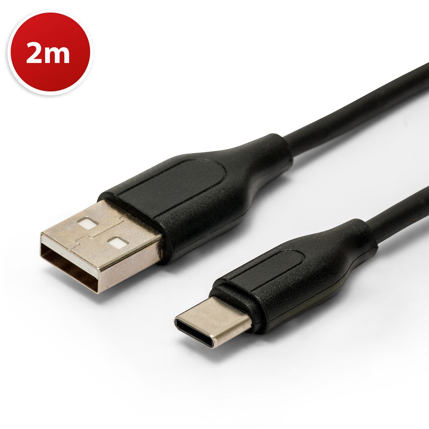 Câble USB-C / USB, 2 mètres, noir | Leroy Merlin