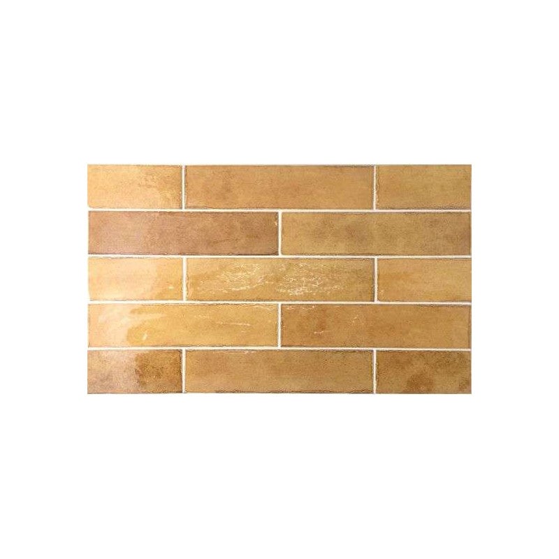 Carrelage mur effet zellige jaune brillant 6x24,6 cm TRIBECA POLLEN ...