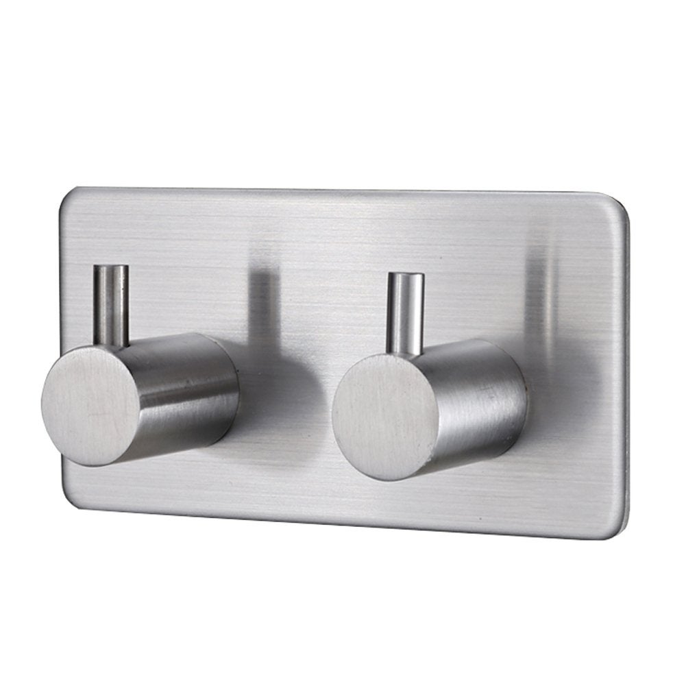 Crochet Adhésif Mural Inoxydable sans Percer - Support 2 Crochets pour ...