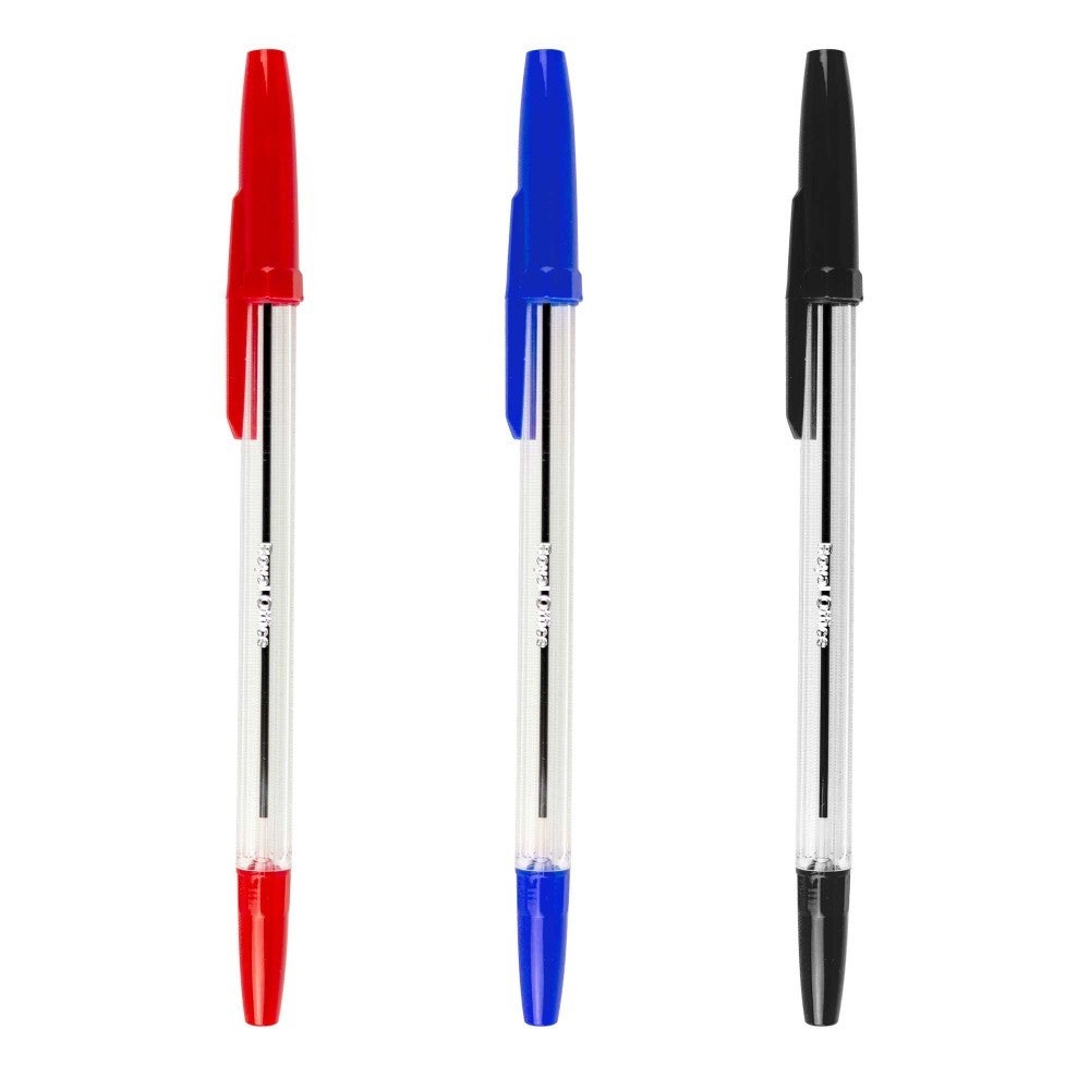 Paquet de 50 stylos à encre longue durée Royal Office 1 mm avec clip ...