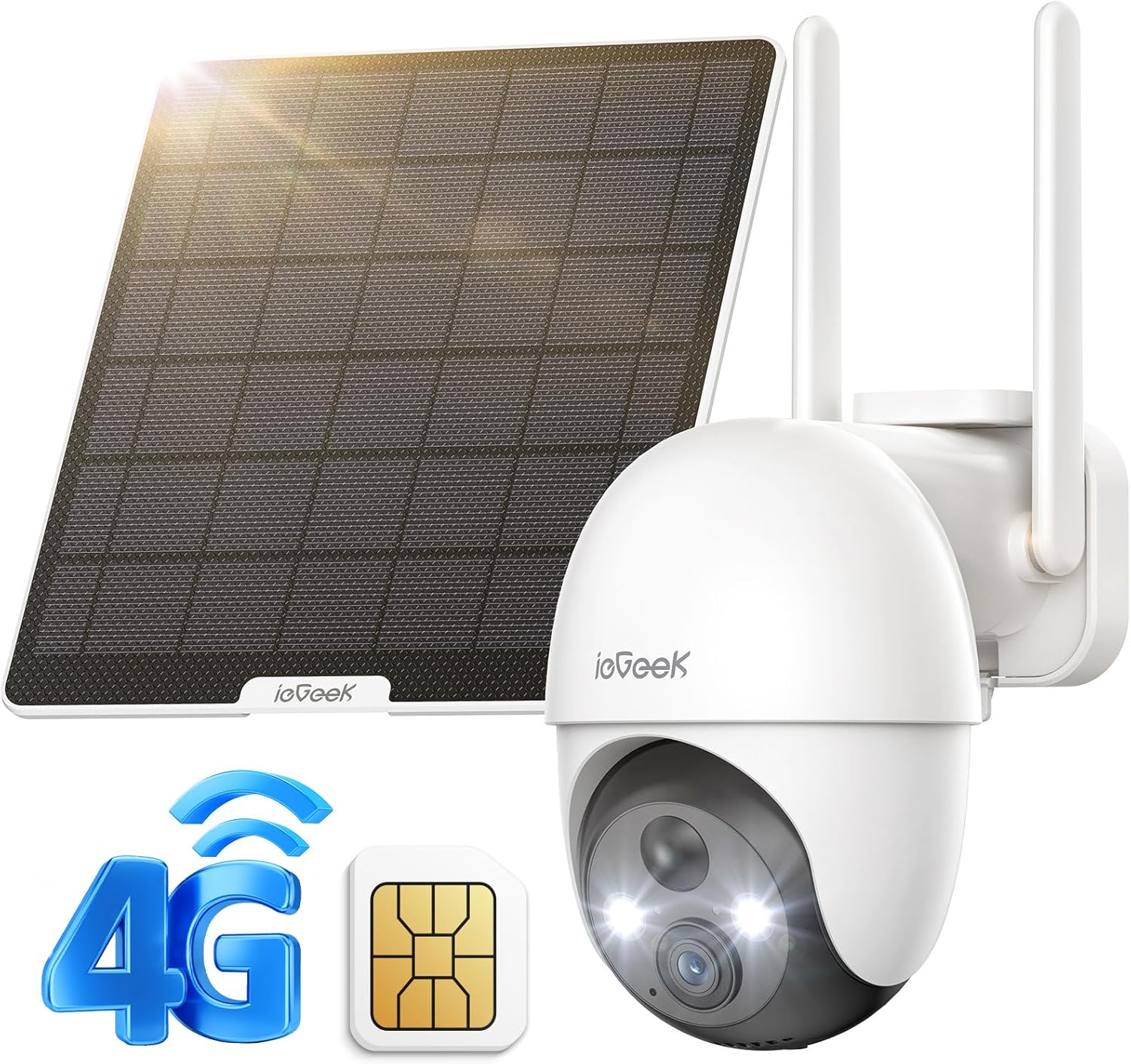 IeGeek Caméra de Surveillance Extérieure 4G, Sans WiFi, Batterie ...