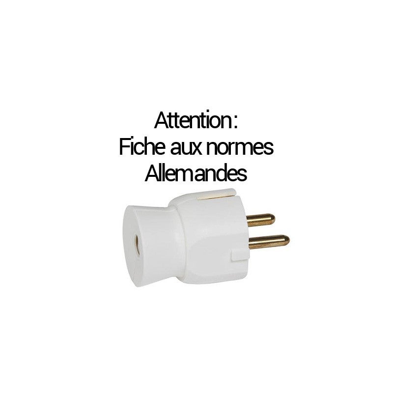 Fiche Plastique À Standard Germanique - 2p+t - 16a - Blanc | Leroy Merlin