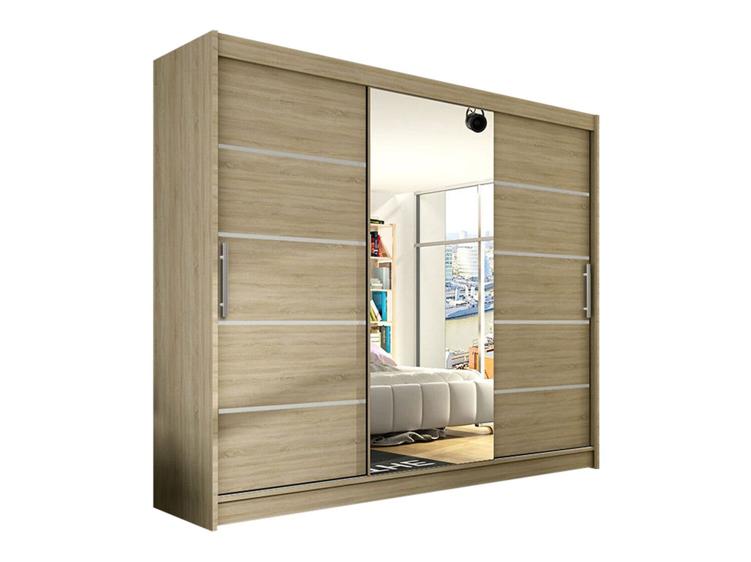 Armadio Closico 131, Sonoma quercia, 215x250x58cm, Porte armadi ...