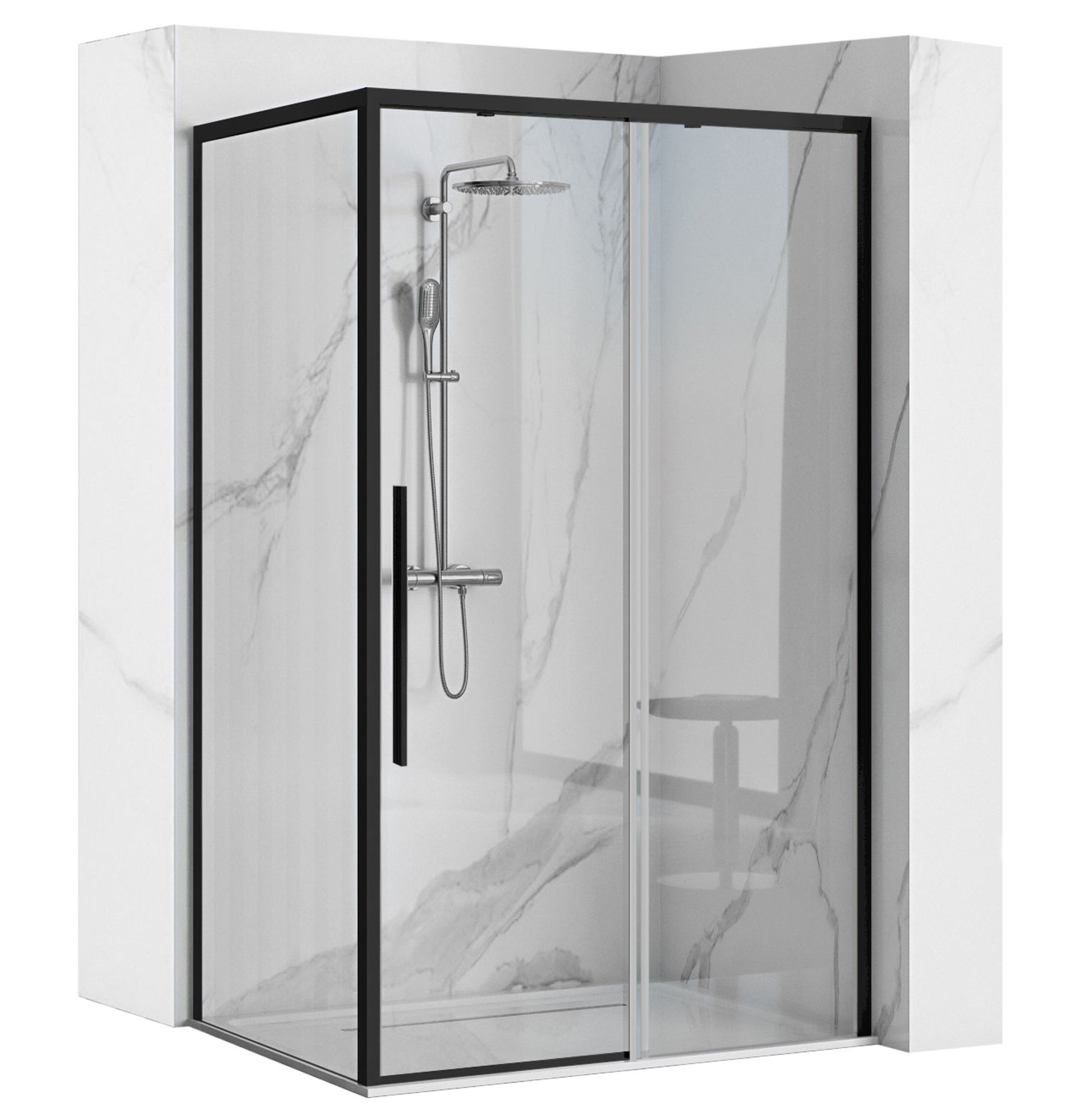 CABINA DOCCIA REA SOLAR 90X120 BLACK | Leroy Merlin