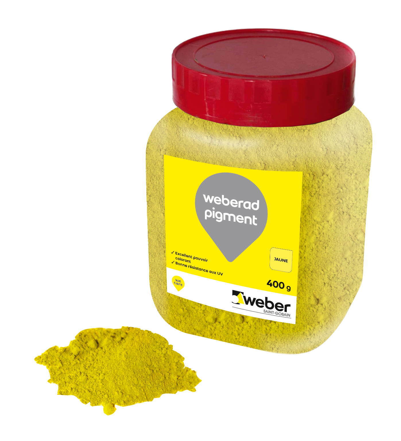 Colorant en poudre pour béton, 400g Weberad pigment Jaune | Leroy Merlin