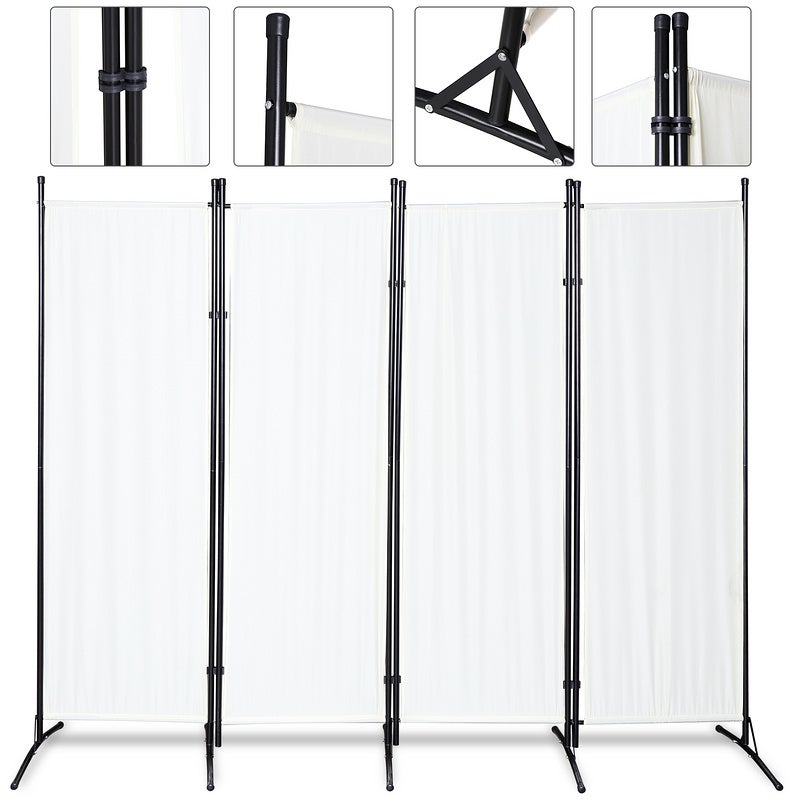 Biombo plegable independiente de 4 paneles para jardín, 200 x 170 cm ...