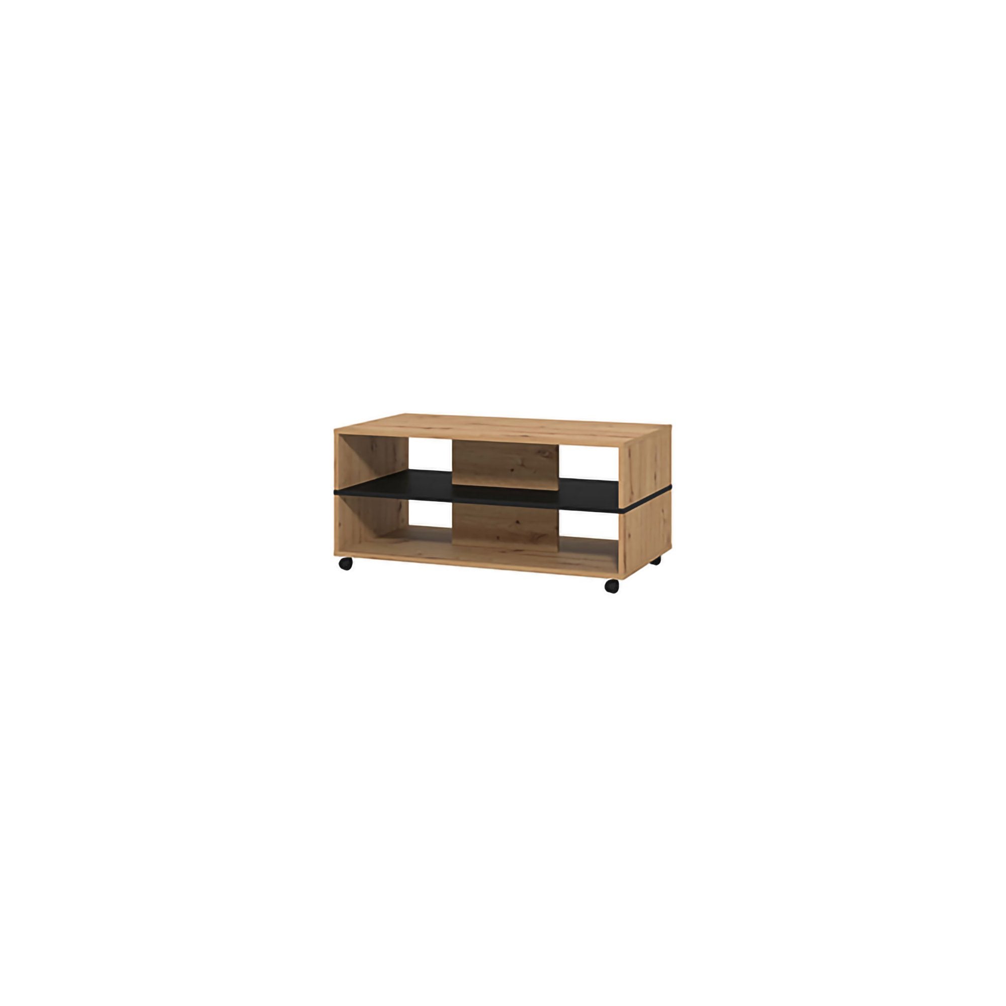 Tavolino da Salotto, con Ruote 2 Vani, Forma Rettangolare, 101x54.5x47 ...