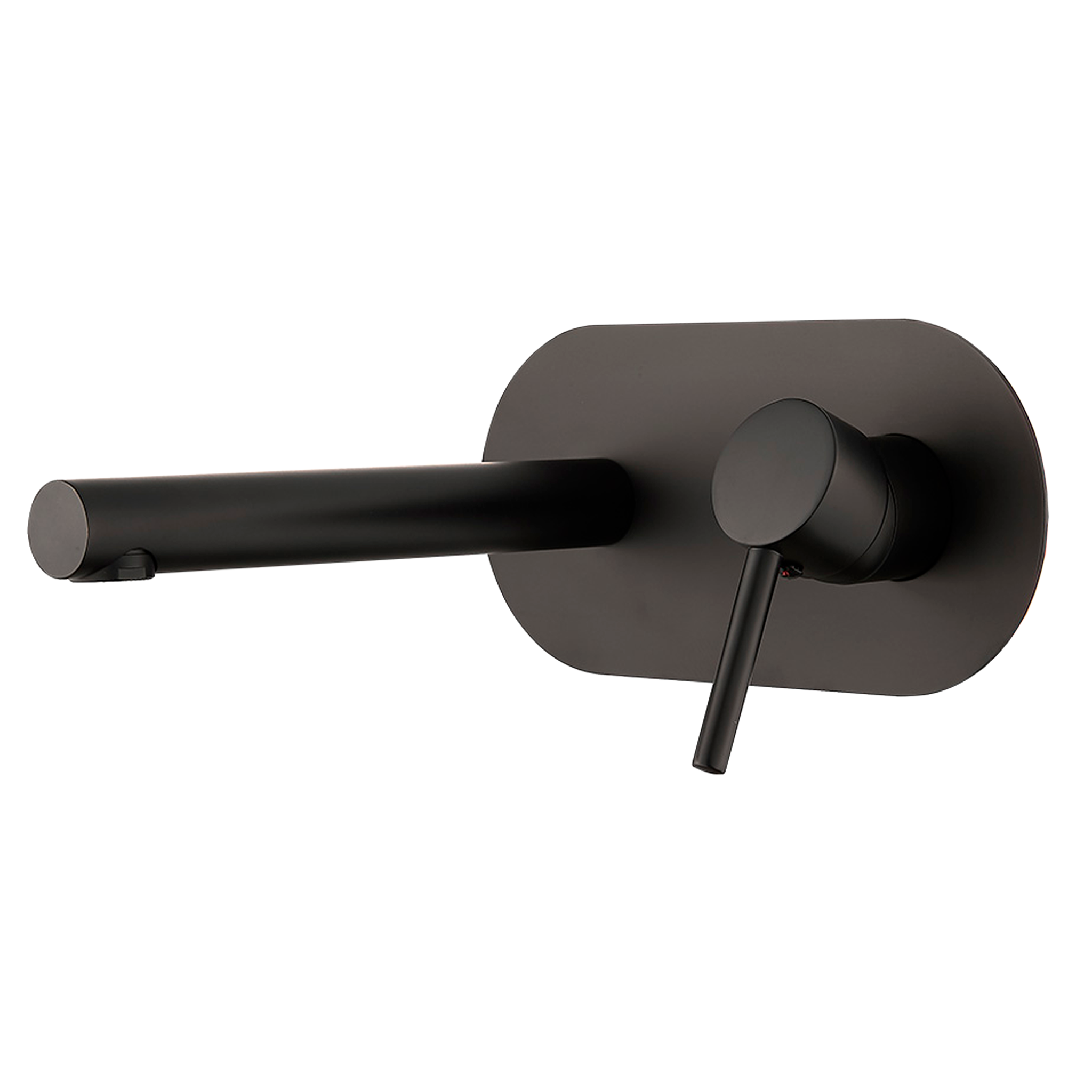 Valaz Grifo de lavabo empotrado redondo monomando negro mate con caño ...