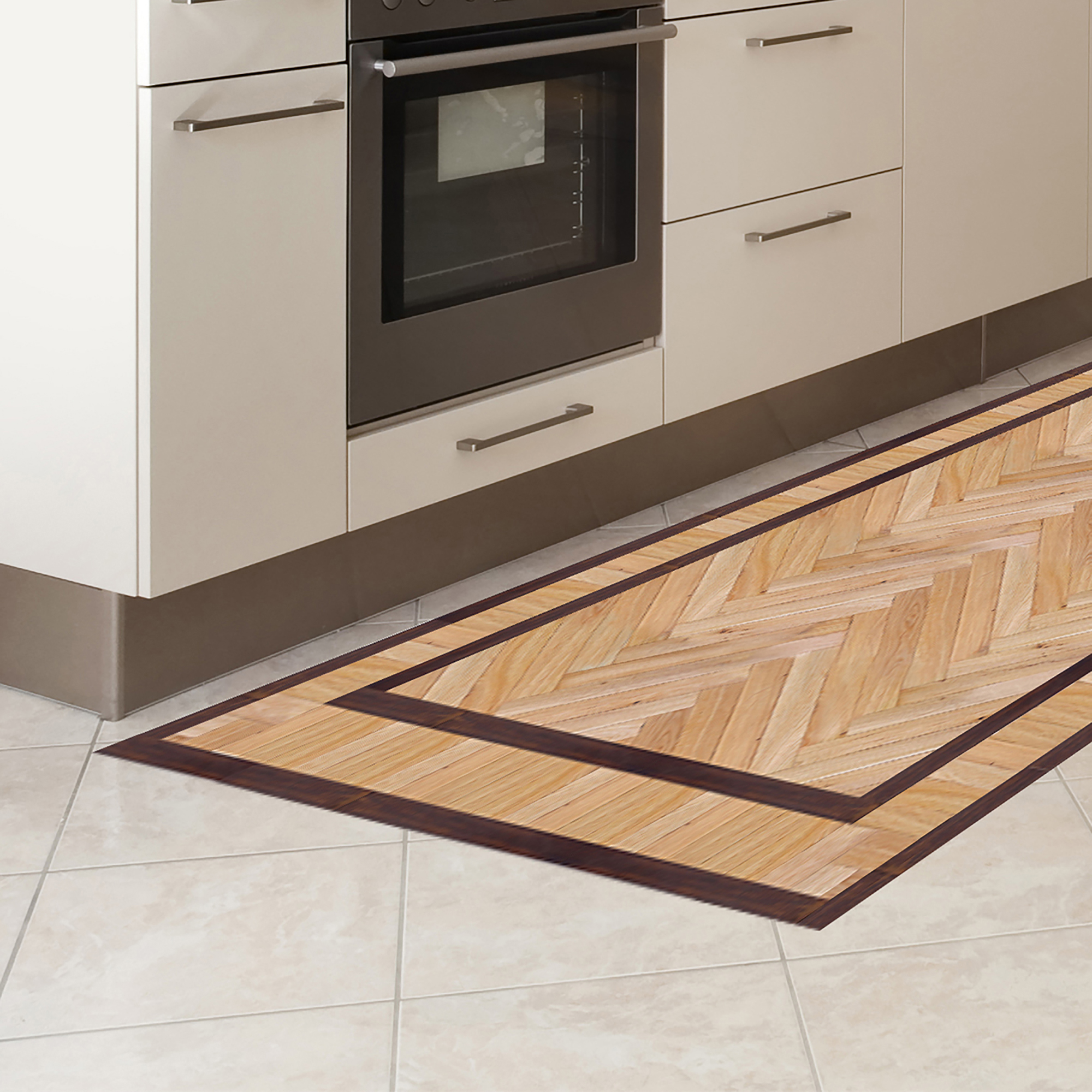 Tapis de Cuisine antidérapant en Vinyle Parquet à l'Ancienne 60x120 cm ...