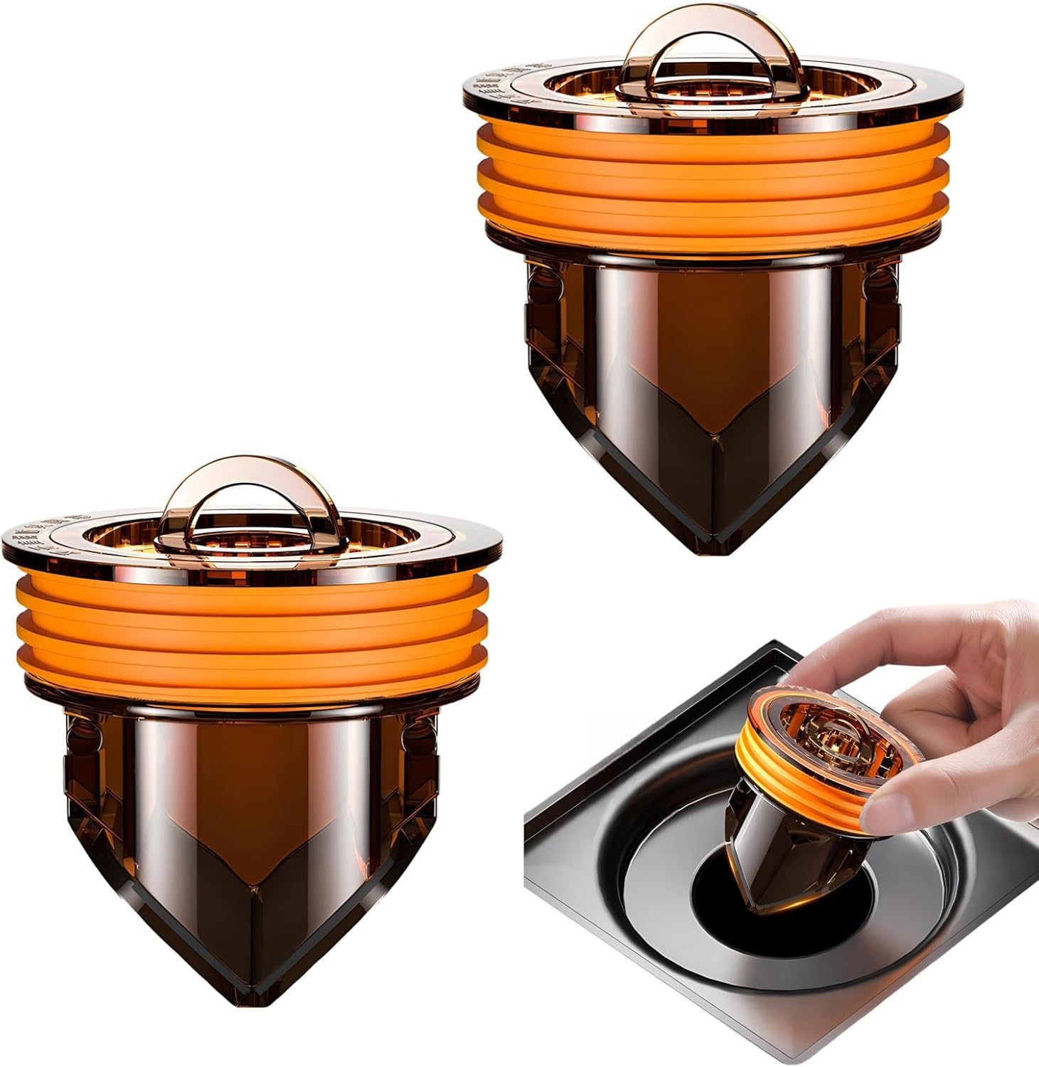 Siphon de sol anti-reflux en 2 pièces, clapet anti-retour pour lavabo ...