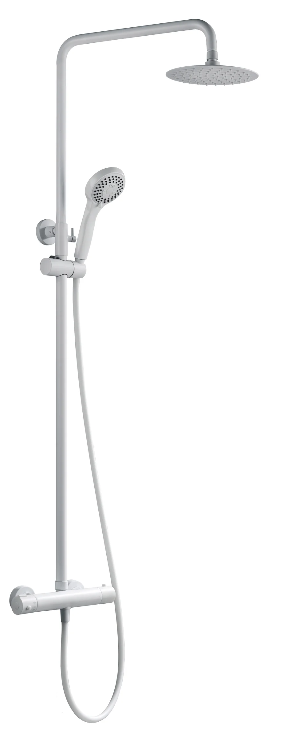 Barre de douche thermostatique extensible avec pomme de douche ronde et ...