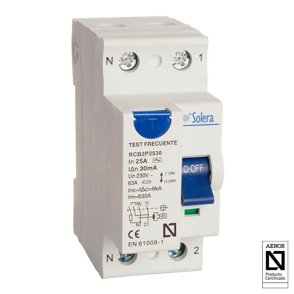 DISJUNTOR DIFERENCIAL 2 POLOS SOLERA 25A (RETRACTILADO) RCB2P2530 ...