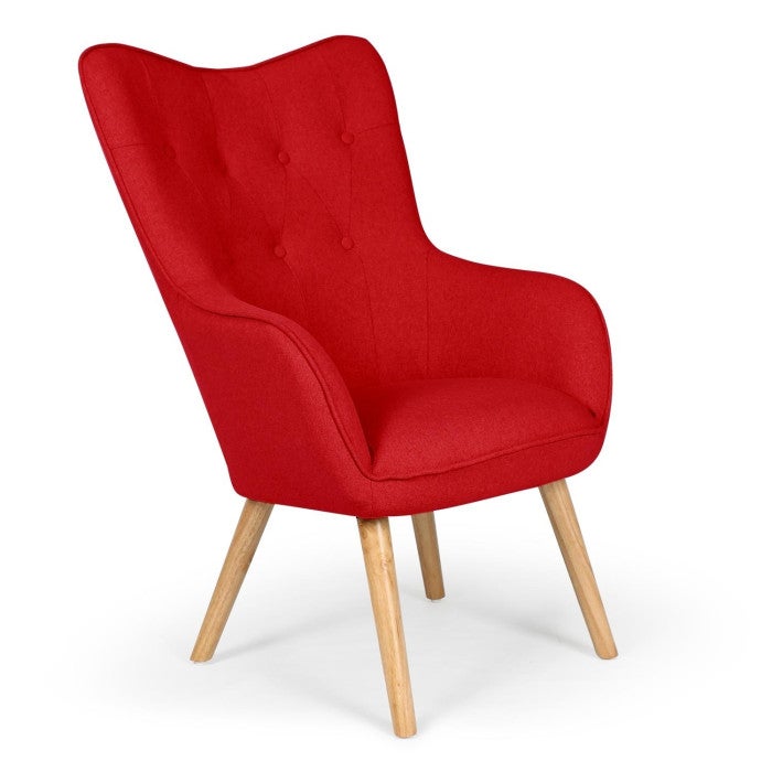 Fauteuil Scandinave "Aimee" 67cm Rouge | Leroy Merlin
