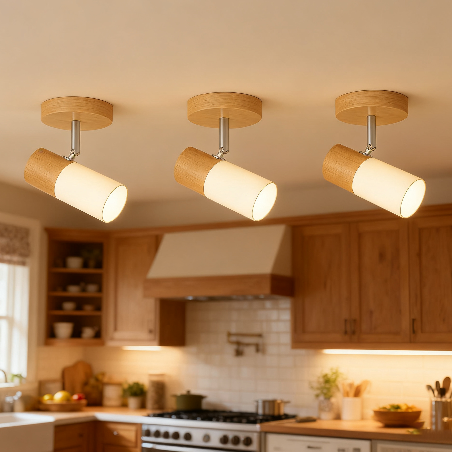 Lot de 3 plafonniers LED avec ampoule, spots de plafond à angle ...