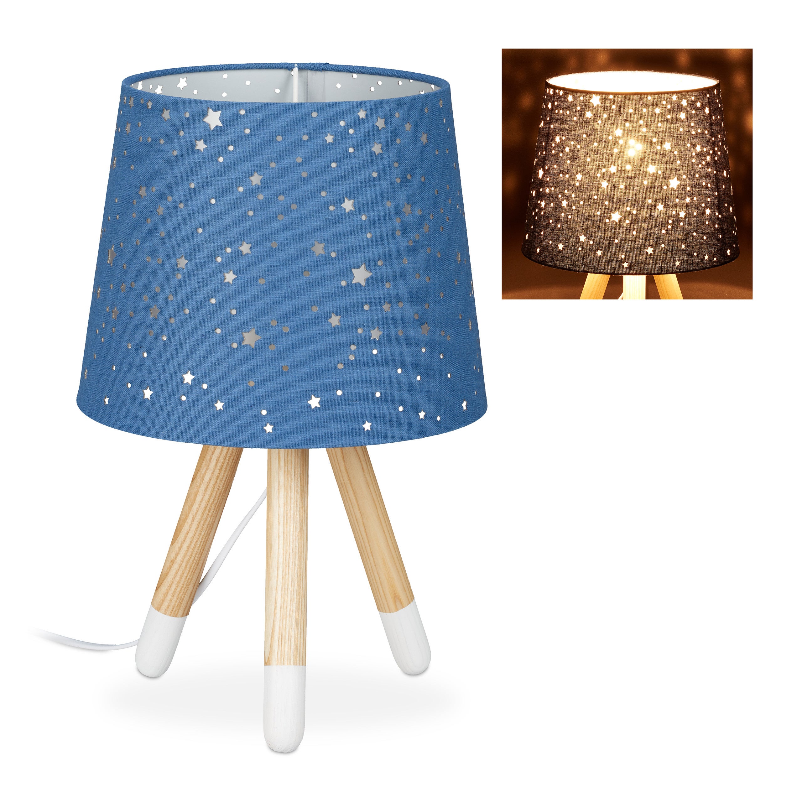 Relaxdays Lampe de chevet, veilleuse pour chambre d'enfants, douille ...