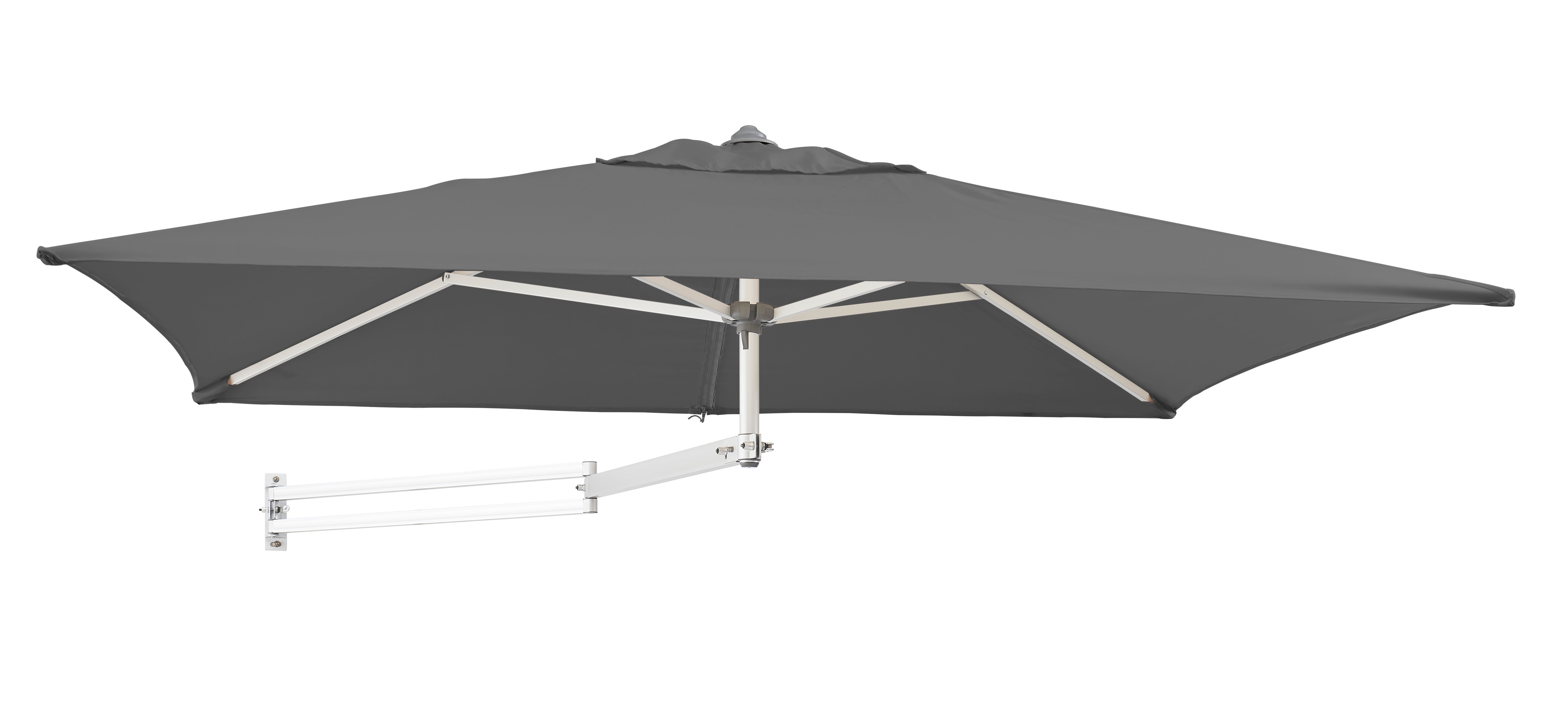 Parasol Mural Aluminium, Rectangulaire 200 x 140 cm, Gris Foncé | Leroy ...