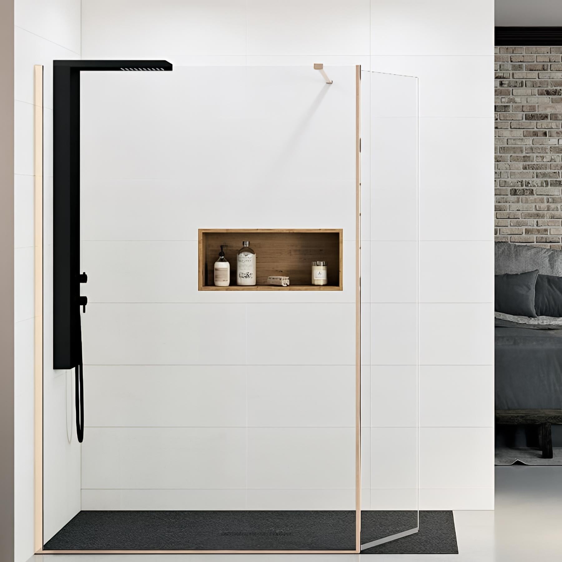 Paroi de douche fixe avec volet pivotant 180° KINEDO EKINOX Duo 1,00m ...