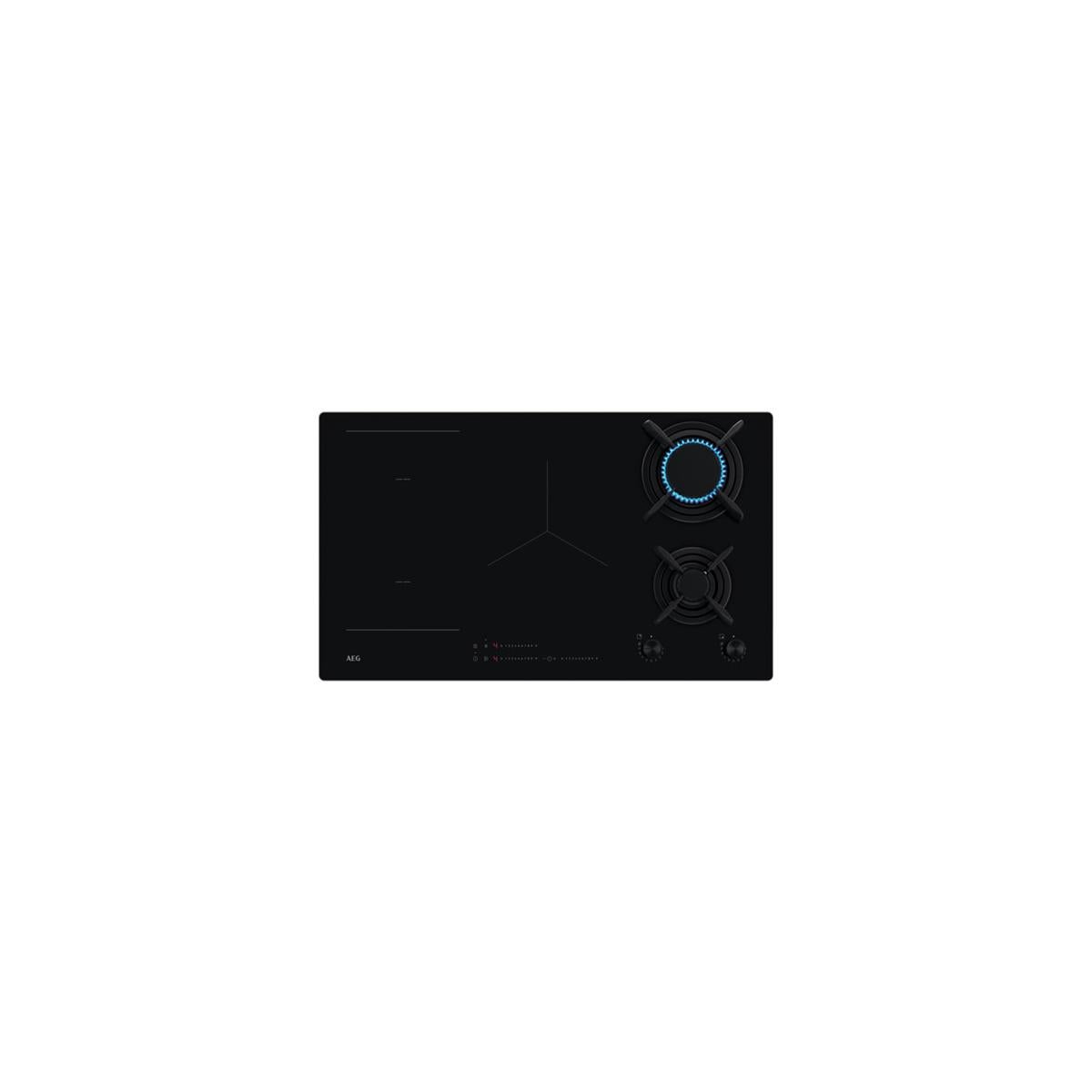 AEG HDB95623NB Table de cuisson encastrable 88 cm Combi 5 feux Noir ...