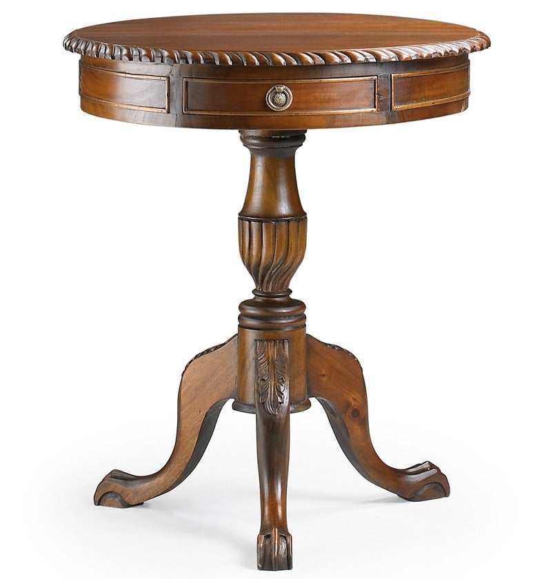 Guéridon en bois d'acajou marron 2 tiroirs Castle 60cm | Leroy Merlin