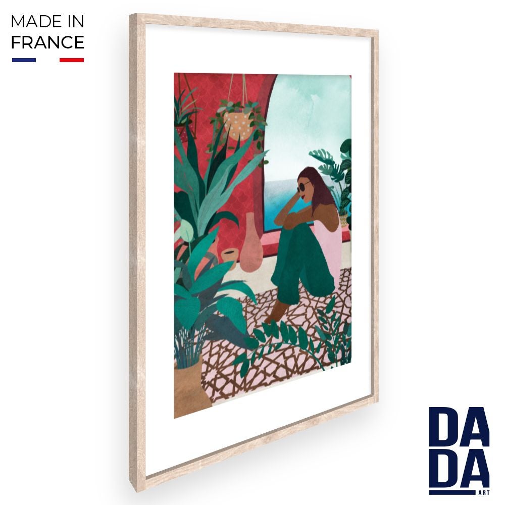 Image encadrée avec cadre CHÊNE / 50x70cm / Moment de détente / Créé et ...