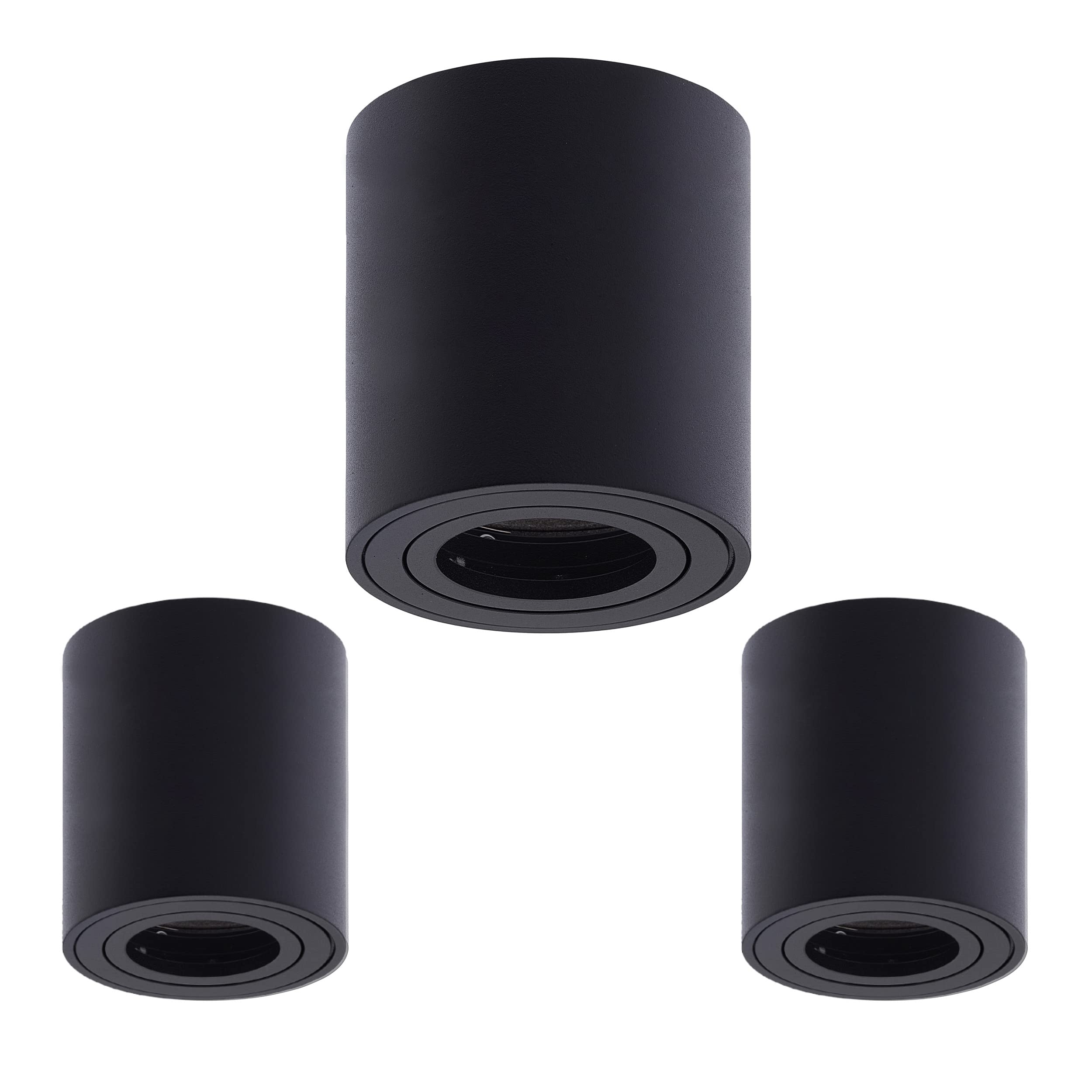 OKTAPLEX 3 spot plafond pivotant noir Lile M pour modules GU10 & LED ...