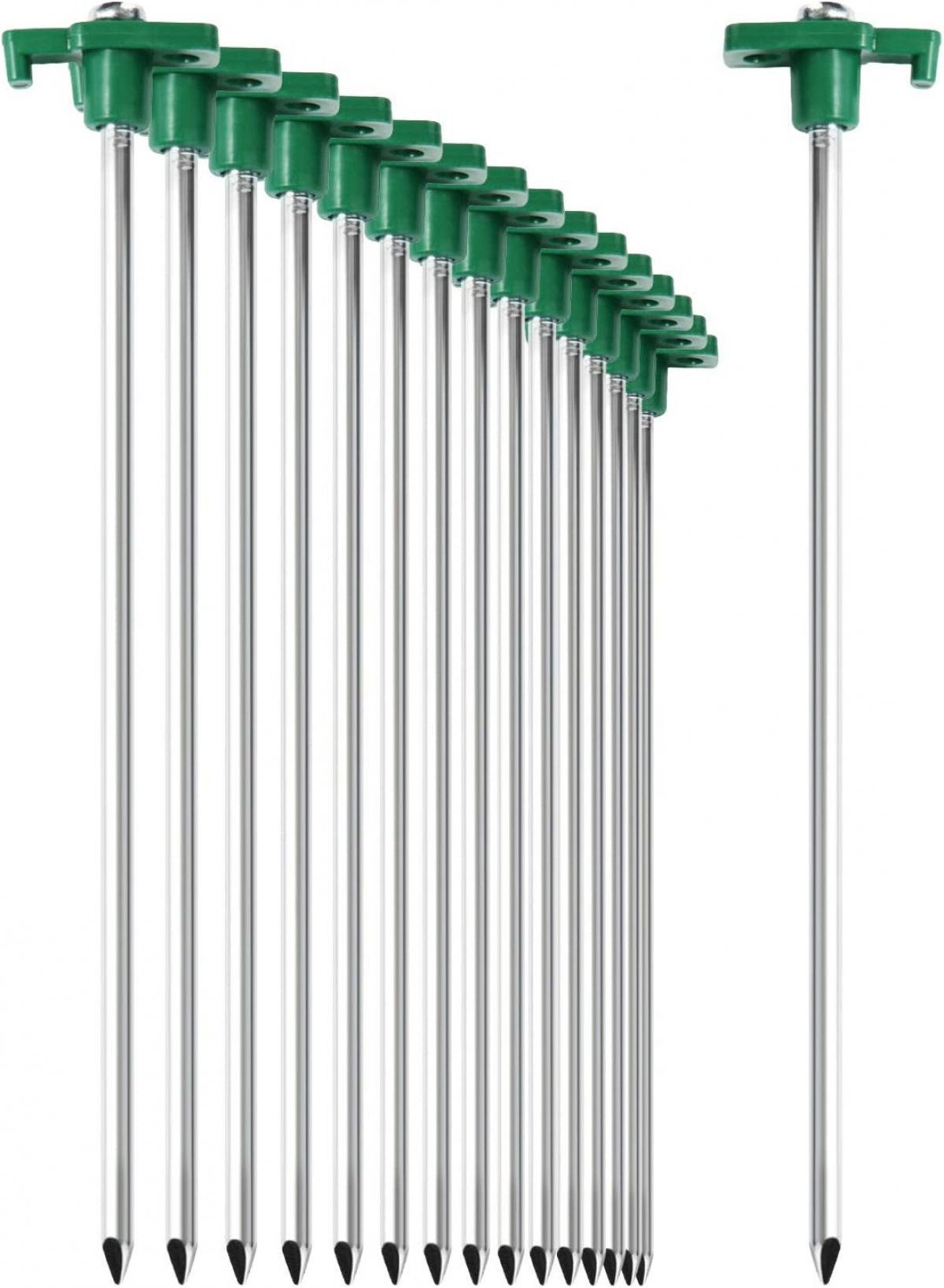 16 piquets de tente en fer - Piquets de tente longs et durables avec ...