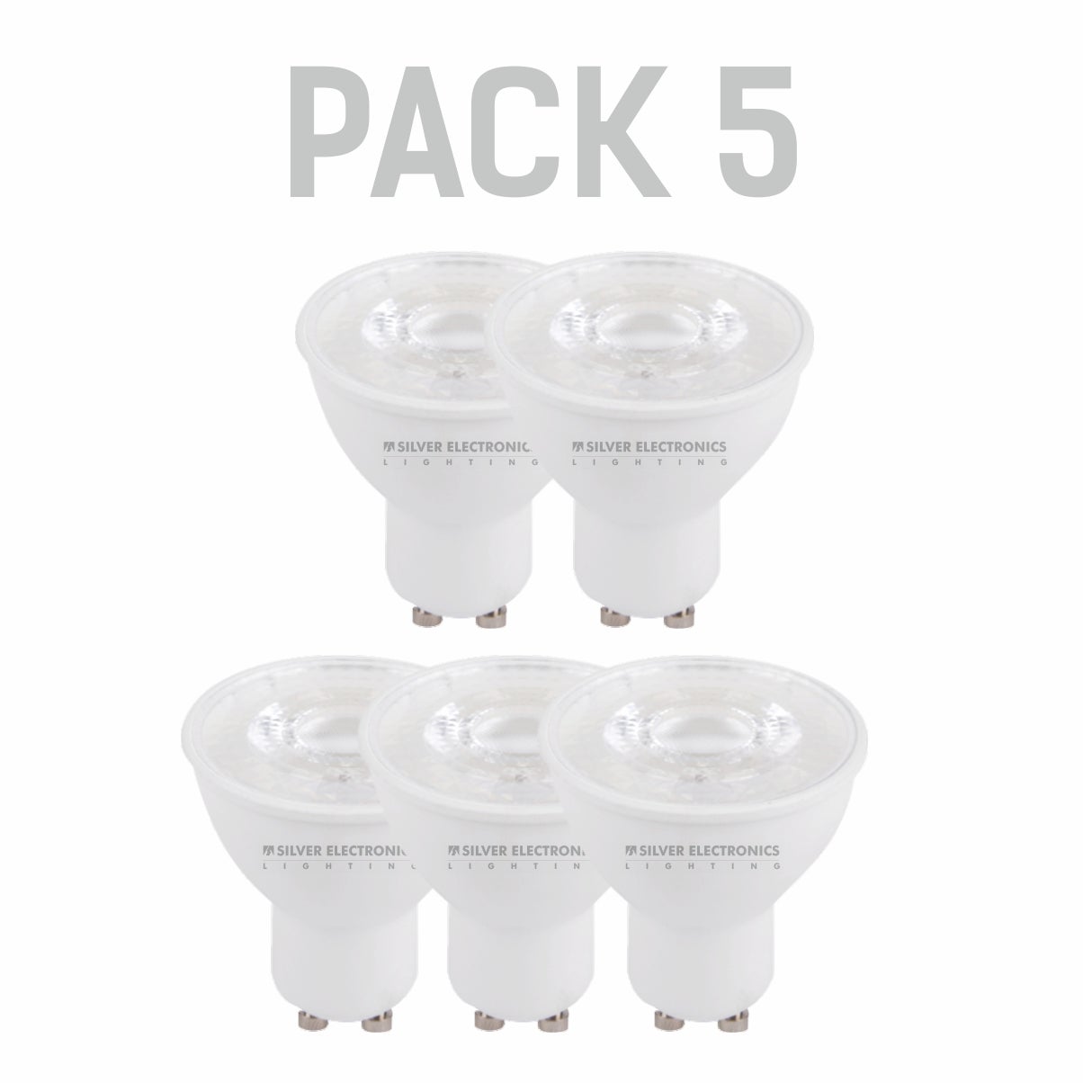 Pack x5 LEDECO Silver Electronics Dichroic 8W GU10 6000K 740lm Cool ...