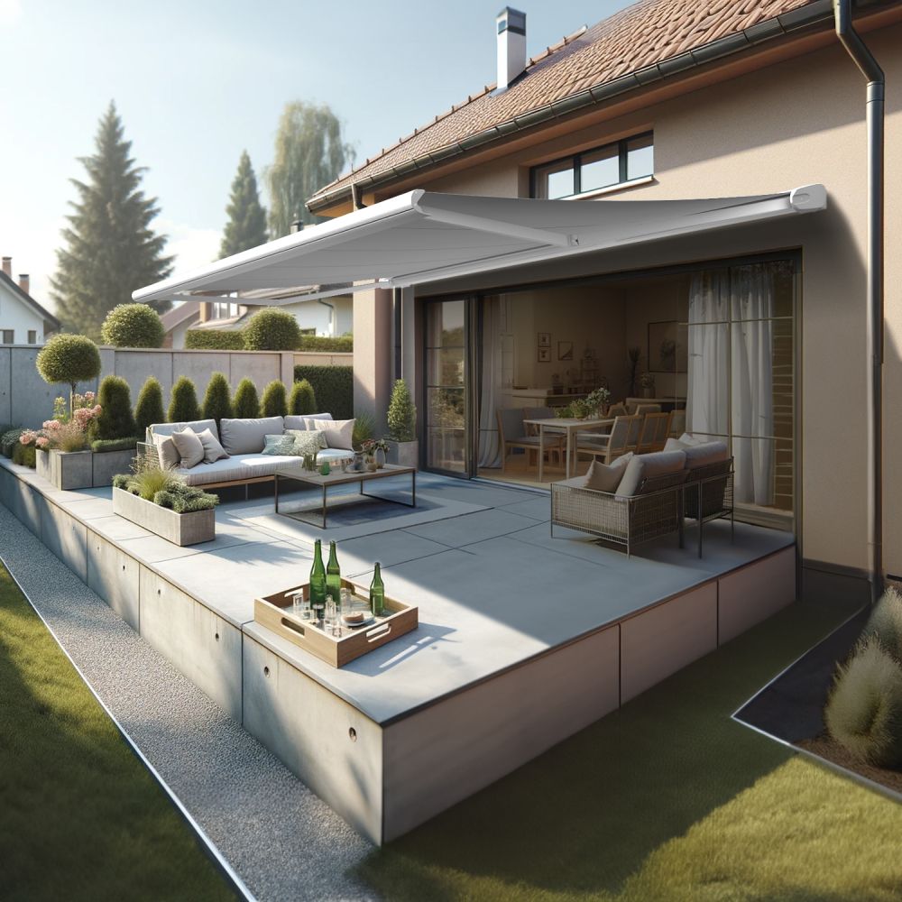 CHICAGO XL - Toldo cofre (Motorizado con mando a distancia - Gris claro ...