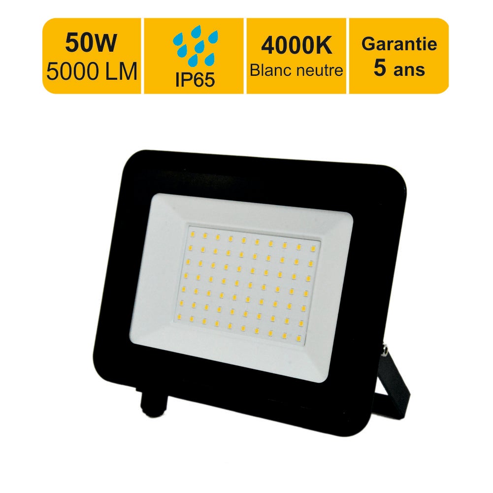 Projecteurs LED 50W 5000 LM 4000K IP65 connexion en direct - garantie 5 ...