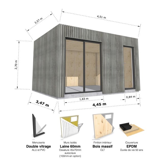 Studio de jardin en bois habitable au meilleur prix | Leroy Merlin