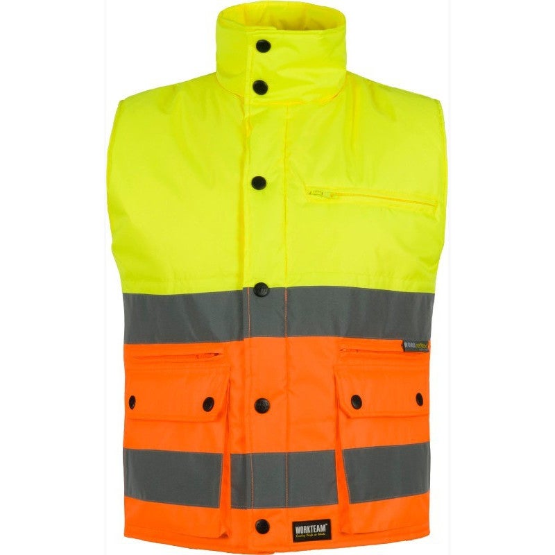 Chaleco Fluor de cuello alto alargado WORKTEAM S4063 en tejido Oxford | Leroy Merlin