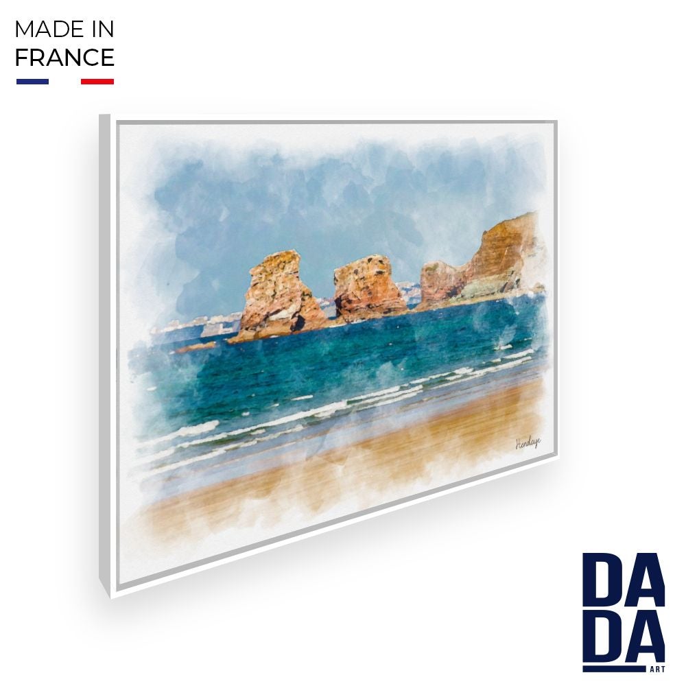 Tableau Côte de Hendaye / 45x60cm / Cadre Blanc / Fabriqué en France ...
