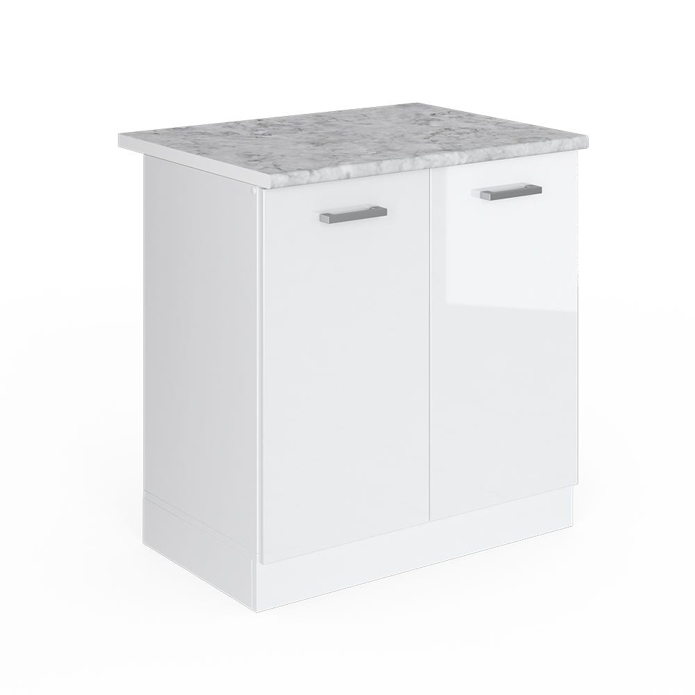 Vicco Meuble Bas Sous évier R Line Blanc Haute Brillanceblanc 80 Cm