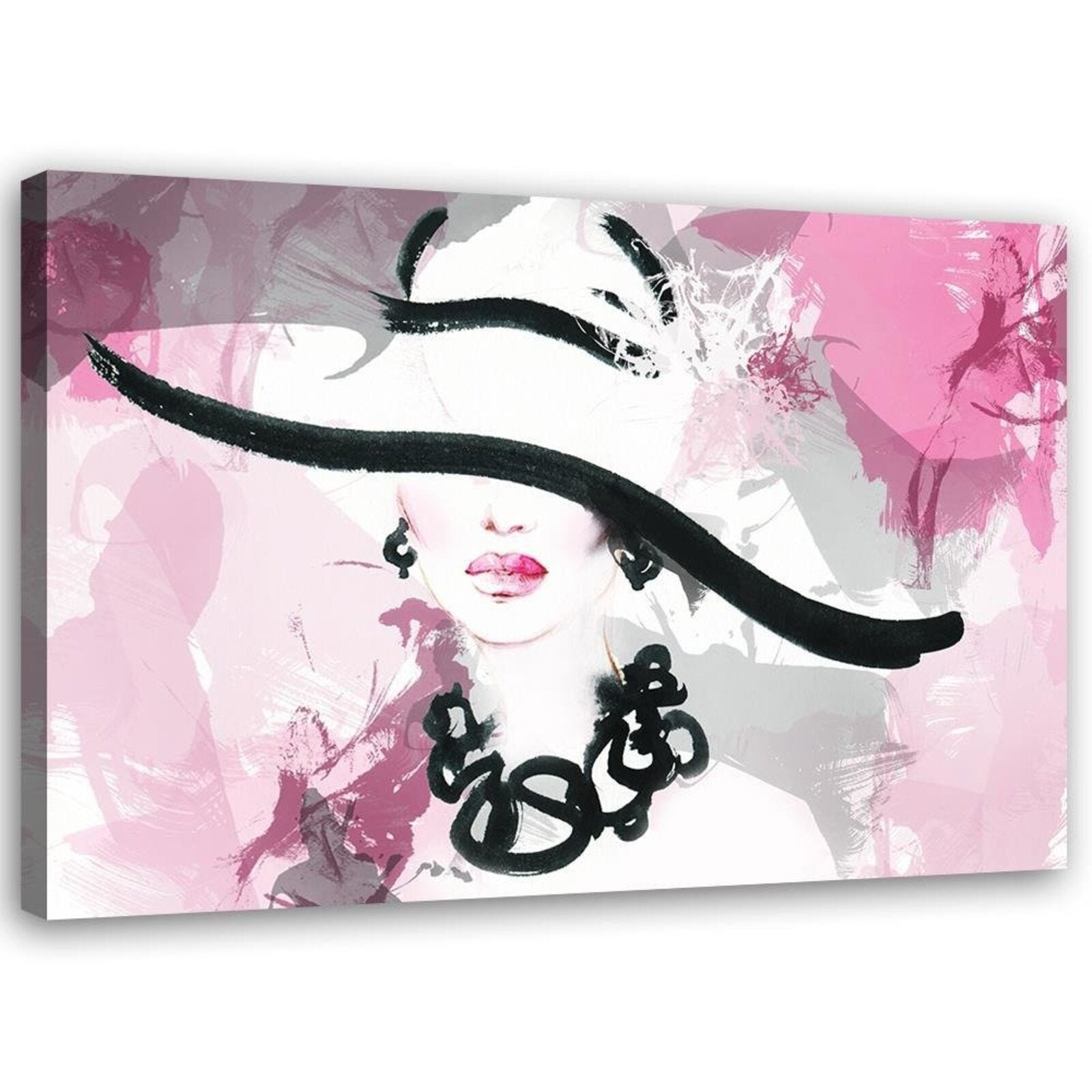 Tableau femme rose abstraction - 90 x 60 cm | Leroy Merlin
