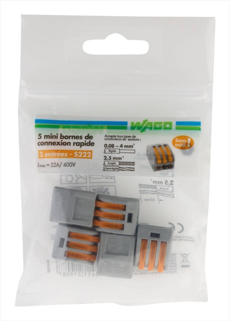 Juego de 5 terminales de palanca automáticos de 2,5 mm² para WAGO ...
