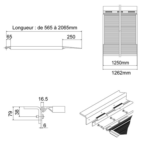 Rampe de quai - Longueur 565 mm / Largeur 1250 mm - Charge max 4800 kg ...