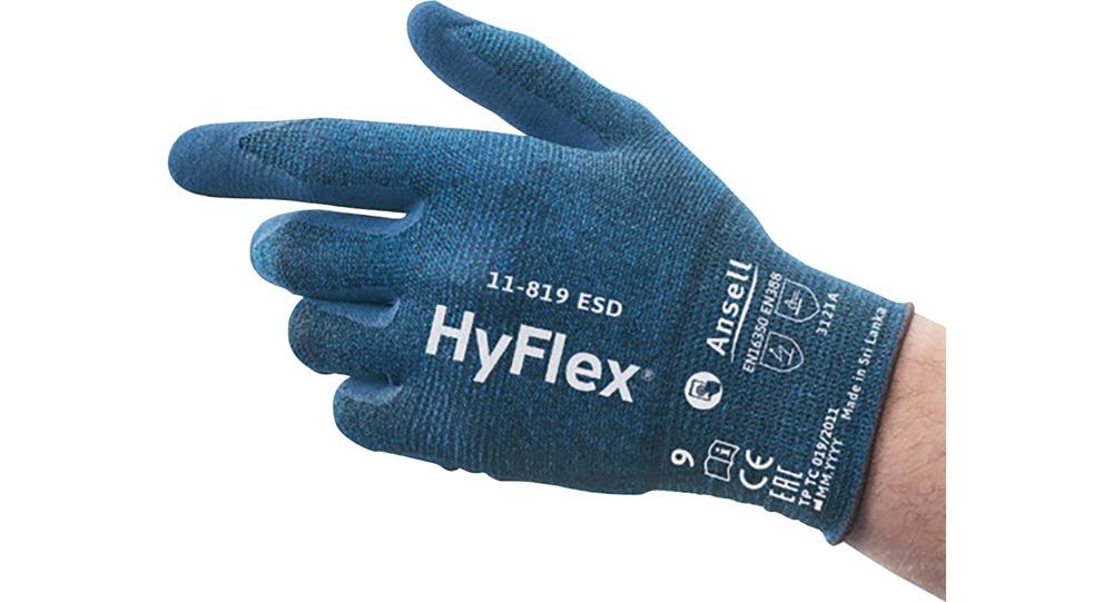 Ansell Gant HyFlex 11-819 ESD taille 11 bleu EN 388, EN 16350 | Leroy ...