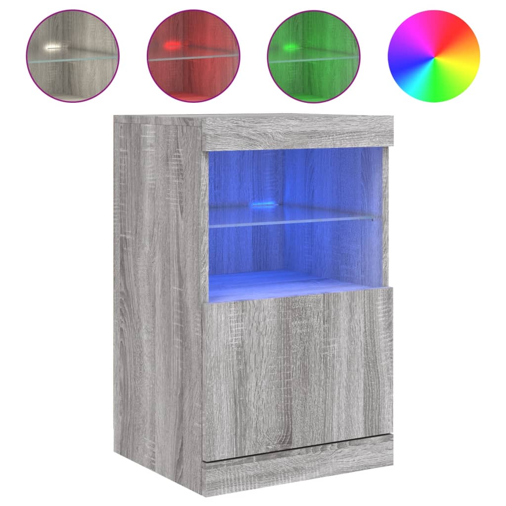 Buffet LED gris Sonoma 41x37x67 cm | Leroy Merlin