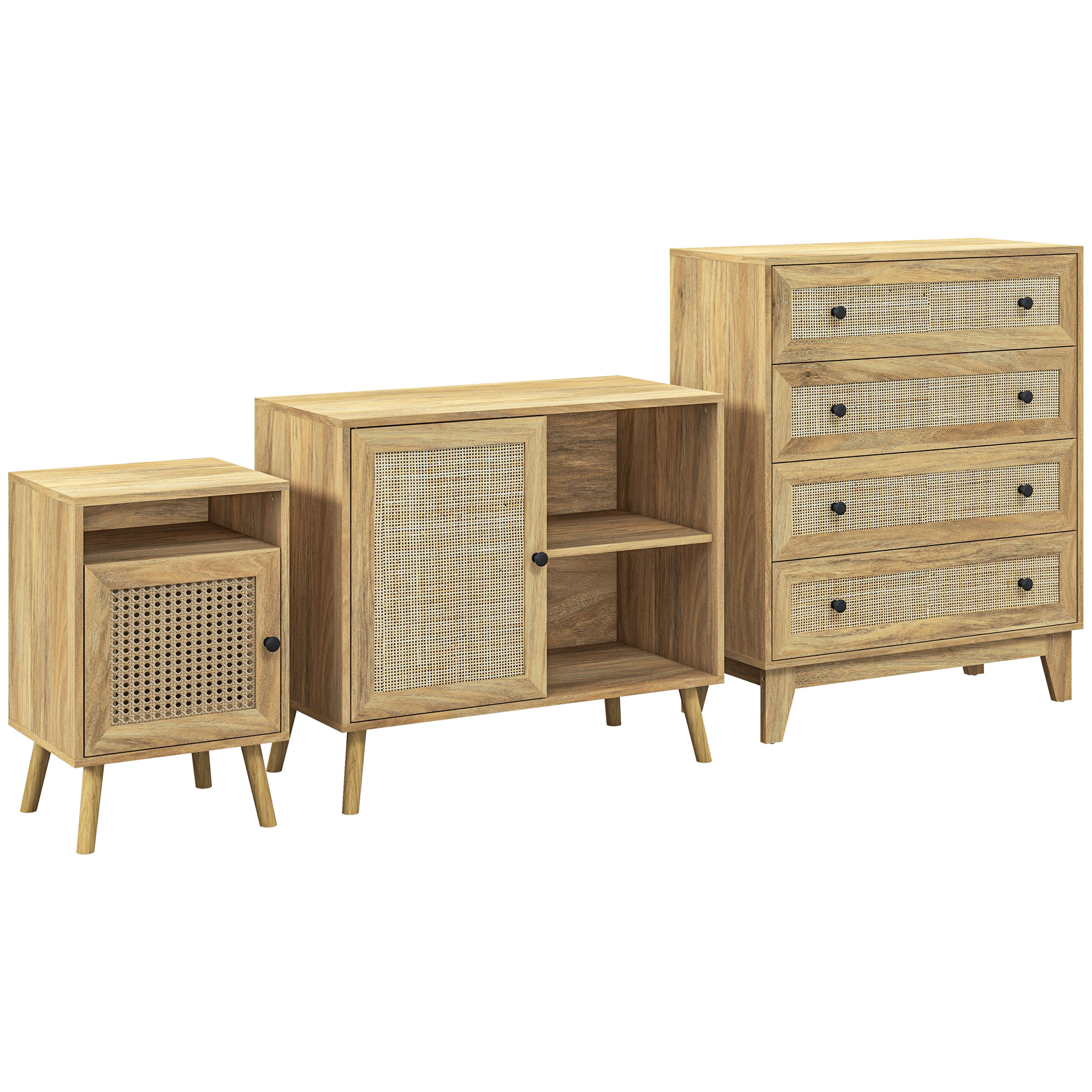 Conjunto para Hogar HOMCOM Melamina de Madera, MDF Madera Natural ...