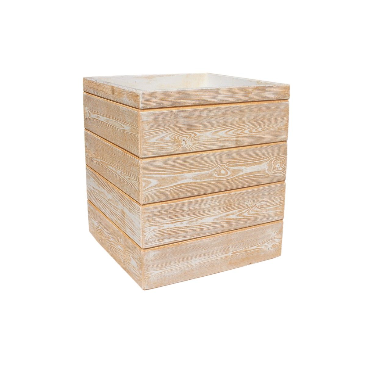 Jardinière BOIS 40X40X48cm. en Béton Pierre allégé. Ocre | Leroy Merlin