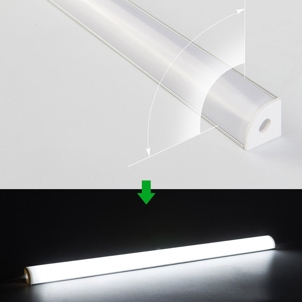 LEDBOX KIT - Perfil aluminio KORK-mini para tiras LED, 1 metro, blanco ...