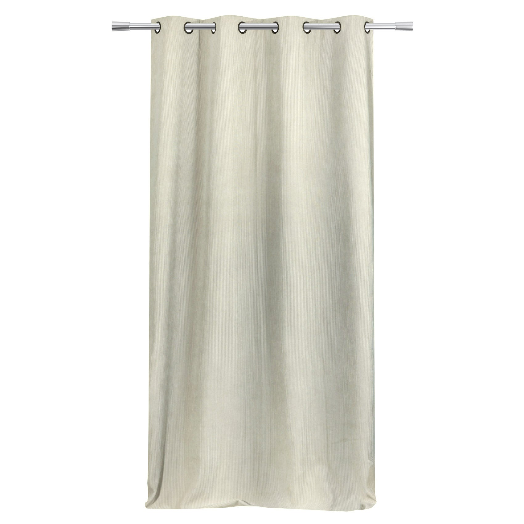 Rideau en velours côtelé occultant et thermique - Naturel - 140x260 cm ...