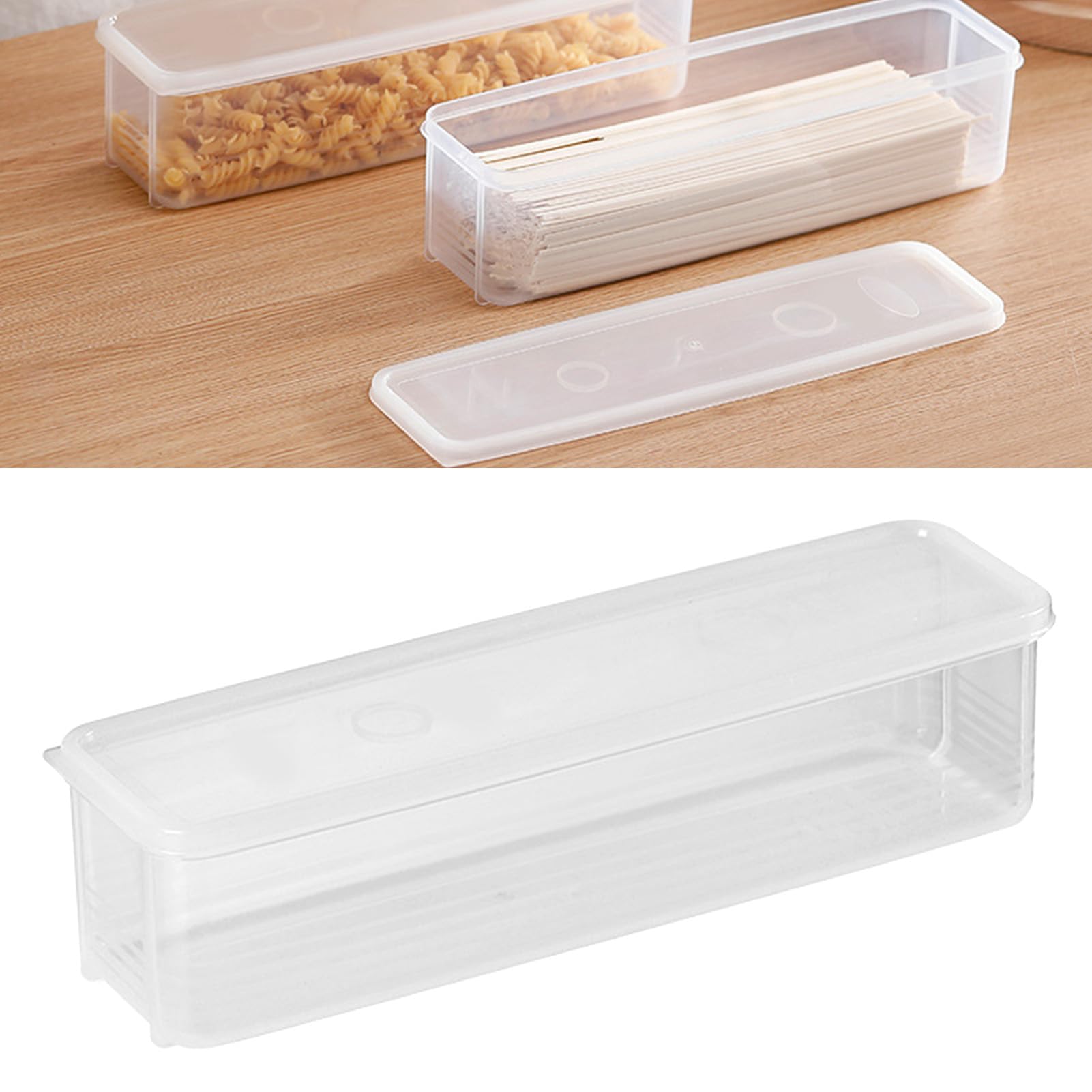 Recipiente para espaguetis, organizador de pasta y fideos, caja de polipropileno transparente ...