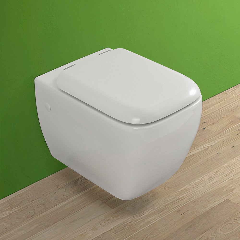 WC suspendu simple blanc Metropolitan avec siège de toilette ...