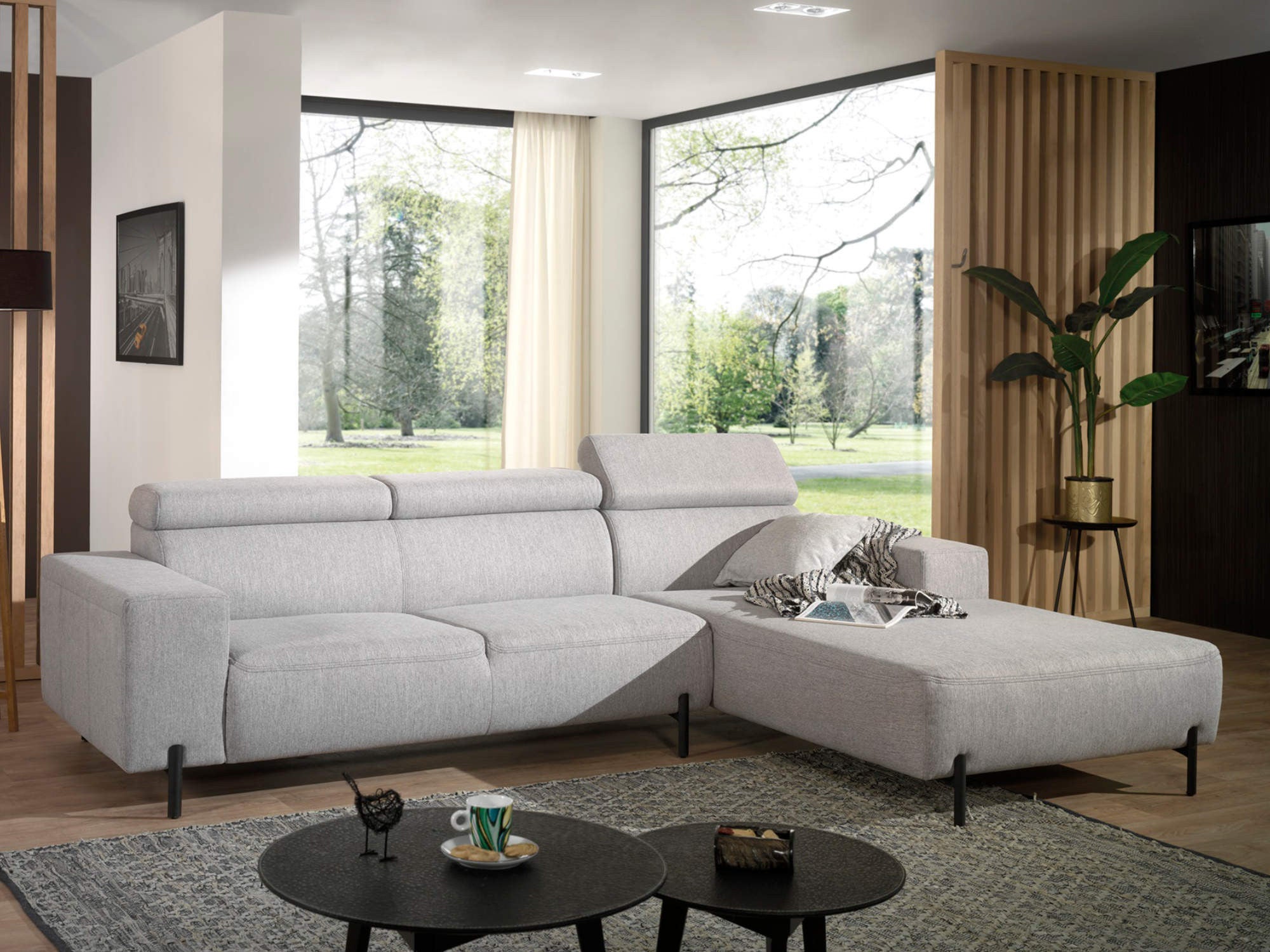 Alison - canapé d'angle - 4 places - avec têtières - style contemporain ...